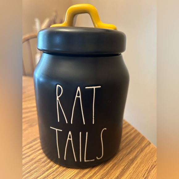 Rae Dunn | Accents | Rae Dunn Rat Tails Canister Black With White ...